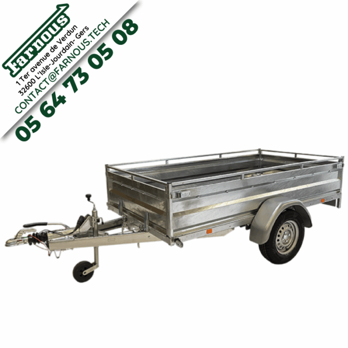 REMORQUE LC PRO 251 FREINEE 750 kg - Erdé - Farnous